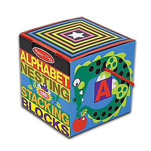 Melissa & Doug Deluxe 10-Piece Alphabet Nesting and Stacking Blocks - FSC Certified