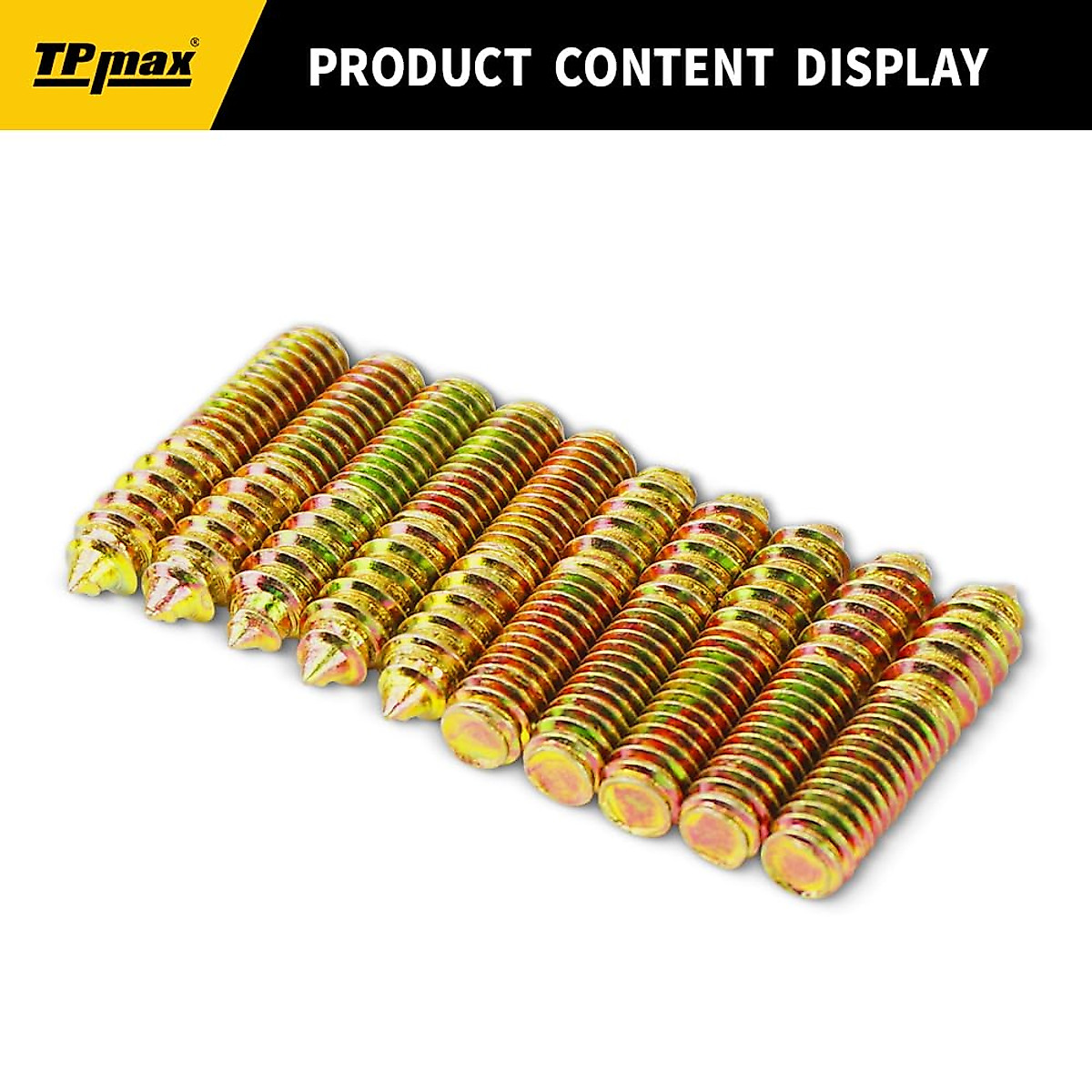 10 Pack 5/16-18 x 1-1/2 Inch Hanger Bolts Double Headed Bolts Self-Tapping Screw Hanger Bolts for Furniture (5/16-18" x 1-1/2")