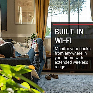 MEATER Block 4-Probe Upgraded Smart Premium Meat Thermometer with 165ft Long Range Bluetooth and WiFi for The Oven Grill Kitchen BBQ Smoker Rotisserie Bundled with HogoR BBQ Grill Black Glove