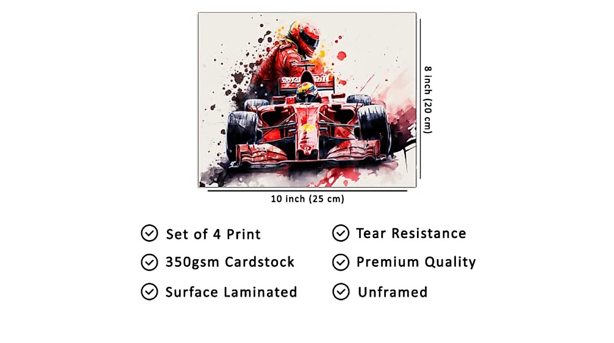 CNG DIGITAL F1 Racing Poster Set - Stylish Wall Decor