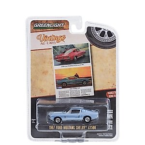 Greenlight 39130-C Vintage Ad Cars Series 9-1967 Shelby GT500 “Order Your Mustang As Hot As You Like…Even Shelby Hot!” 1/64 Scale