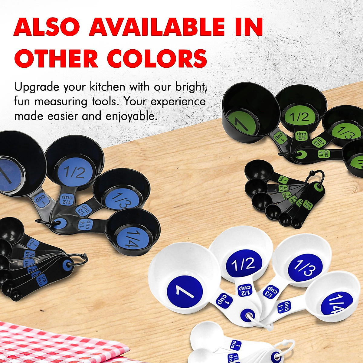 Chef Craft Easy to Ready Plastic Measuring Cup Set, 10 piece set, Green