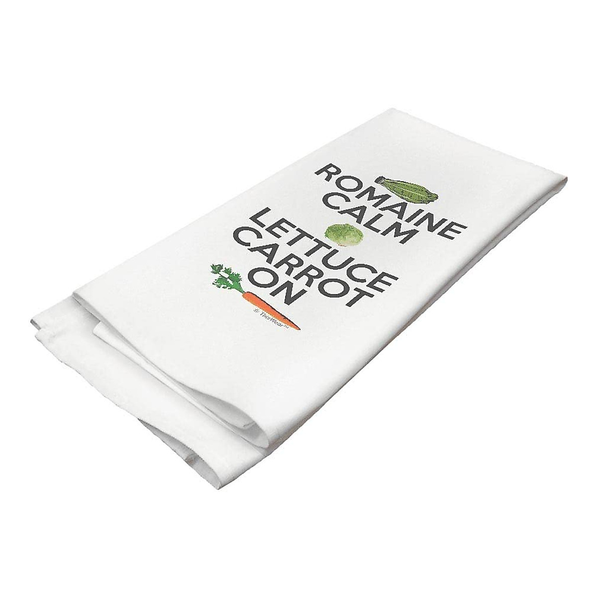 ThisWear Housewarming Gifts for New Homeowners Romaine Calm Lettuce Carrot On Decorative Kitchen Tea Towel White