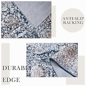 Lbris Washable 8x10 Rugs - Non-Slip Area Rugs for Living Room, Dining Room, Bedroom - Soft Thick Non-Shedding Stain Resistant Faux Wool Large Vintage Farmhouse Area Rugs