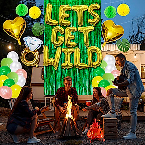 Lets Get Wild Banner Balloons Jungle Theme Bachelorette Party Decorations Kit Safari Bachelorette Party Photo Backdrop bridal Shower Decor Bachelorette Balloons Decor Balloon Banners
