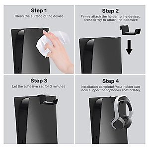 NexiGo PS5 Headphone Holder, [Minimalist Design] Mini Headphone Hanger with Supporting Bar, for Sony PlayStation 5 Gaming Headset, Black