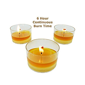 Beeswax Candle Works, 8-Hour Tea Lights (Pack of 18) 100% USA Beeswax