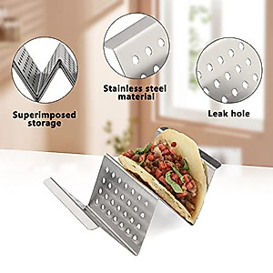 Taco Holders Stainless Steel Taco Holder Stands Set of 6 Each Taco Rack Holds 2 Soft & Hard Shell Tacos for Taco Rack, Taco Shell Holder, Taco Tray, Oven, Grill