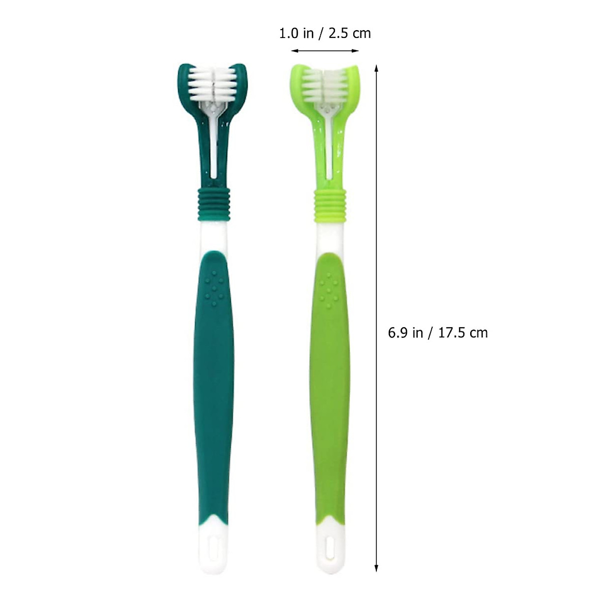 Mipcase 4pcs Head Triple Toothbrush Cleaning for Dogs Headed Care Small Kitten Handle Finger Supplies Pet Dog Hair Oral Tooth Gentle Toothbrushes Teeth Dental Cat Gum Large Green Puppy