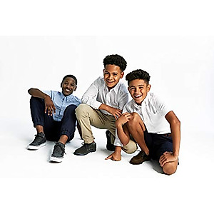 French Toast Boys Expandable Collar Dress With Long Sleeves (Standard & Husky) Button Down Shirt, White, 5 US