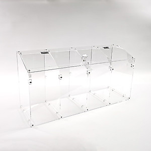 FixtureDisplays® 24 X 12 X 8" Acrylic Bin Plaxiglass Organizer 4 Compartments Display Bin for Candy, Cereal, Chocolate Bean Assembly Video Provided 100827-NEW