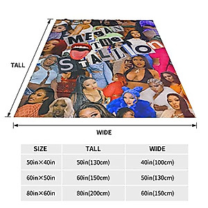 Rwillppycfei Funny American Rapper Singer Megan and & Thee Or/Stallion Throw Blanket, Flannel Fleece Blankets and Throws for Bed, Wearable Air Condition Blanket 40"x50"