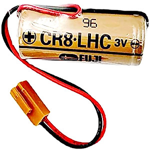 BAOBUTE 2Pcs 2600mAh CR8.LHC 17450 Battery for Fuji Battery Memory Backup Power Source Water Meters Battery with Brown Plug, 17*45 mm