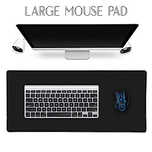 YEBMoo Extra Large Gaming Mouse Pads/Extended Protective Office Desk Mouse Mat Non-Slip Professional Precision Tracking Surface (35.4" x 15.7") for PC Computer Laptop (90x40Black001)