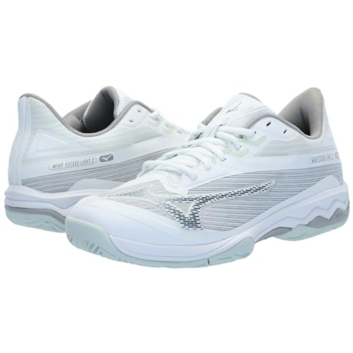 Mizuno Wave Exceed Light 2 AC Women Sneaker, White-Metallic Grey, 6.5
