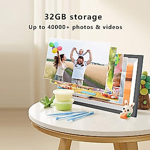 Digital Picture Frame, 10.1 inch WiFi Digital Photo Frame 32GB, 1280*800 IPS Touch Screen, Smart Electronic Picture Frame Slideshow, Load Photo Video from phone via Frameo App, Rotating, Gift VNEIMQN