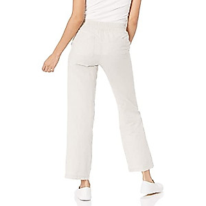 Amazon Essentials Women's Linen Blend Drawstring Wide Leg Pant (Available in Plus Size), Ecru, Large