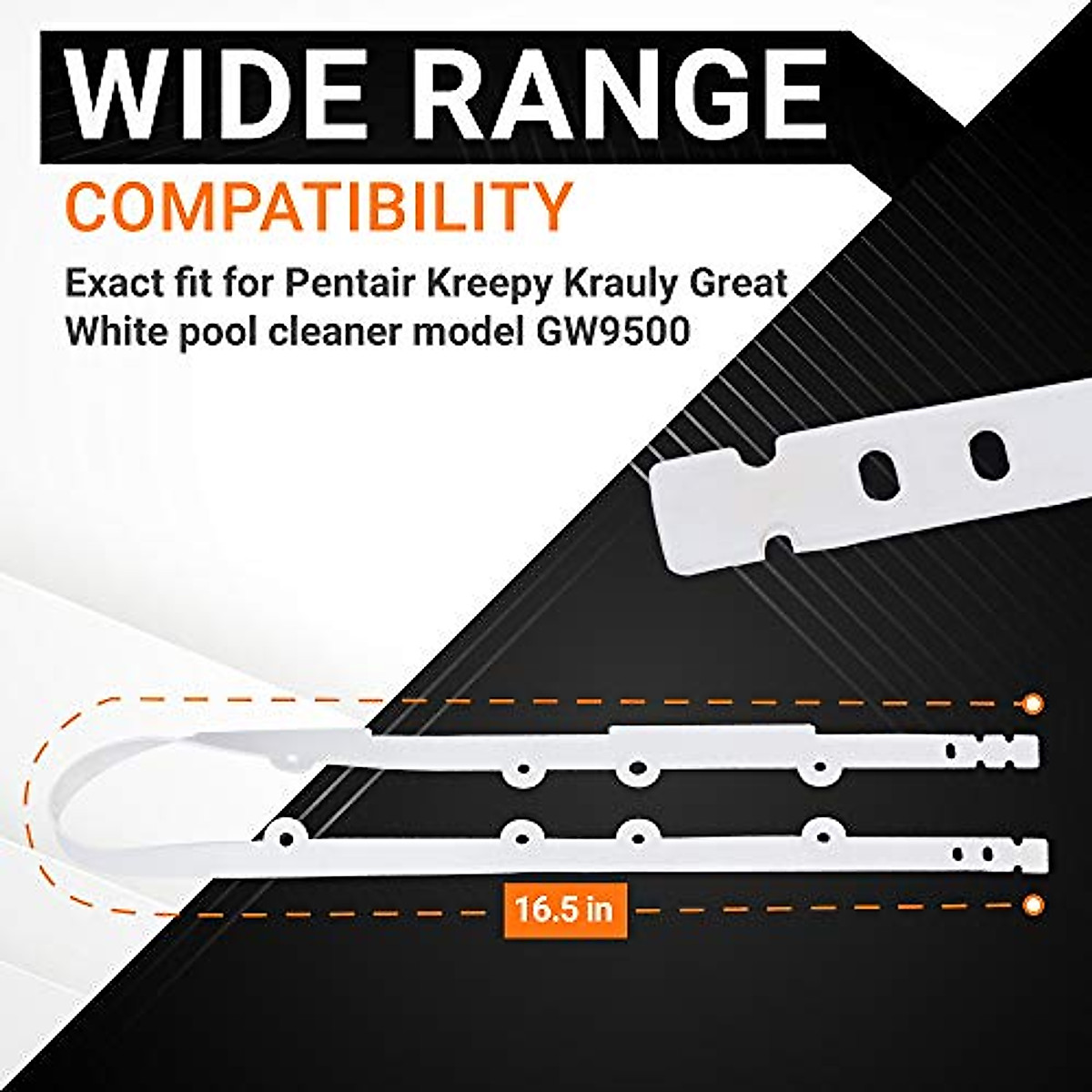 BlueStars [New] Ultra Durable GW9508 Pool Cleaner Vacuum Skirt Replacement Part Exact Fit for Pentair Kreepy Krauly Great White GW9500 and Dorado 360151 Automatic Pool and Spa Cleaner - Pack of 2