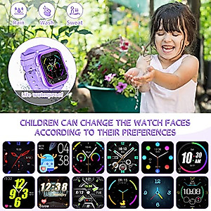 cjc 4G Smart Watch for Kids with SIM Card , Kids Phone Smartwatch GPS Position , Call Voice & Video Chat, SOS, WiFi, Music，Watch with Lanyard for Children Ages 3-12 Ship from US (Black)