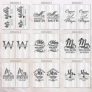 Personalized Wedding Champagne Flutes for Bride and Groom - Set of 2, 9 Designs - Champagne Glasses for Engagement with Names and Date, Interlaced Hearts, Couple's Names Champagne Flutes - D3