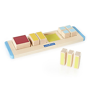 Guidecraft Colorful Starter Square Fractions - Wooden Early Development Toys for Children, Math Skills Stimulating Game