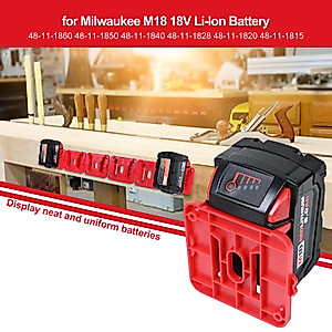 GIPFTYAG 12 Pack Battery Holder for Milwaukee M18 18V Battery Mounts Dock Holder Fit for M18 48-11-1815 48-11-1828 48-11-1850 48-11-1860 (w/24 Screws, No Battery)