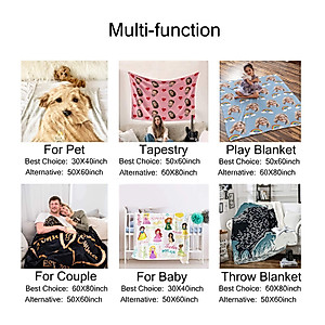 Yeshop, Woodland Forest Animals Personalized Receiving Baby Blankets for Girls Boys with Name,Customized Swaddle Blankets Gift for Newborn Crib Infants 30x40 Inches