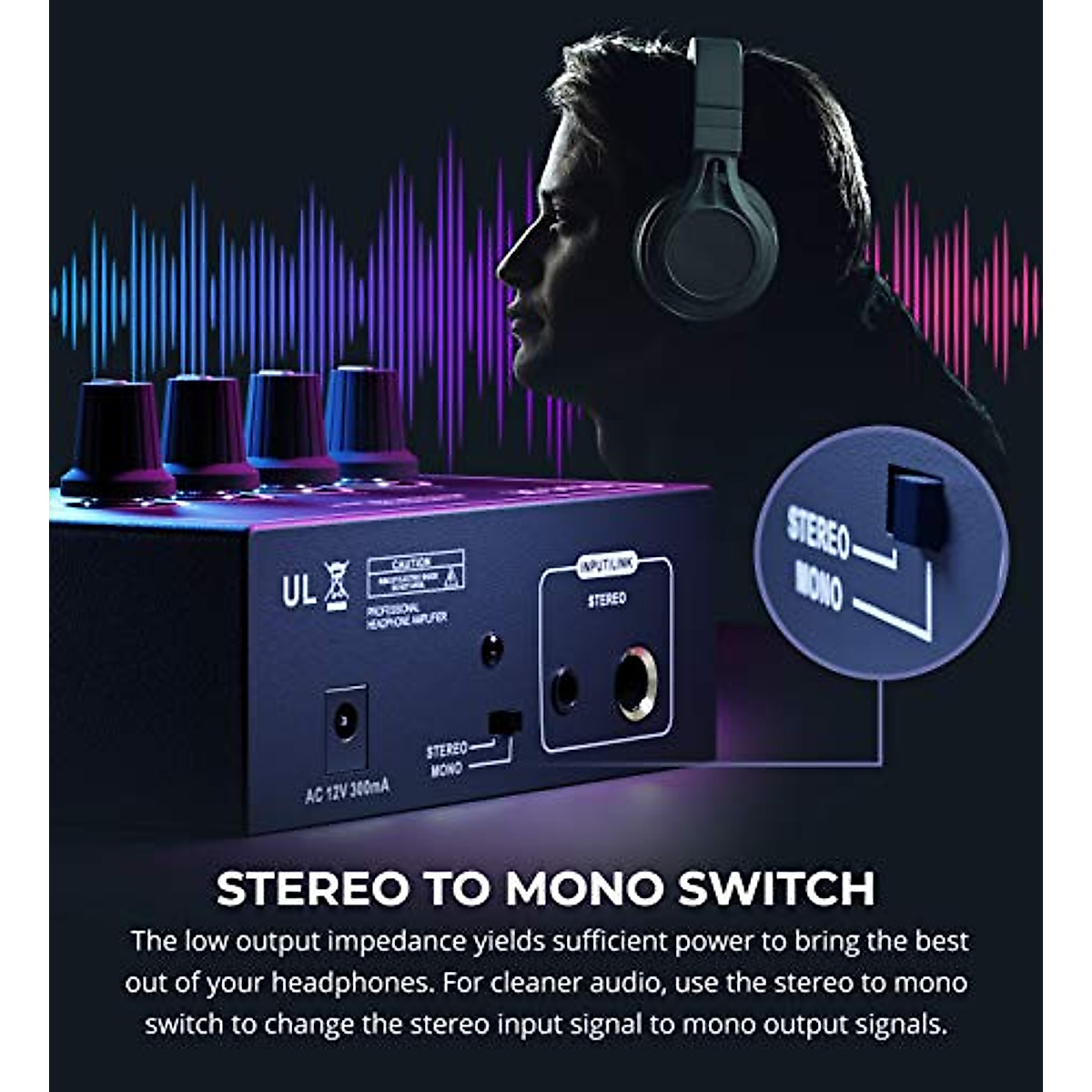 Audio-Technica ATH-M30x Professional Studio Monitor Headphones for Studio Tracking and Mixing (Black) Bundle with Blucoil 4-Channel Headphone Amplifier, and 6-FT Headphone Extension Cable (3.5mm)