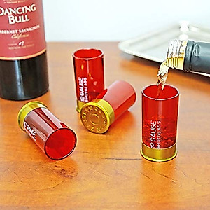 Fairly Odd Novelties 12 Gauge Shotgun Shell Shot Glasses Funny Gun Hunting Father's Day Dad Novelty Gag Gifts, Set of 4 Shot Gun Shell Shot Glasses, perfect Redneck Gifts! FON-10052