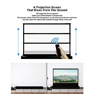 VIVIDSTORM-Projector Screen with Stand S 120 inch Portable Folding Stand Indoor Tension Floor Screen 4k HD White Cinema, 4K/3D/UHD Gaming/Home Cinema,Compatible with Normally Projector,VSDSTW120H