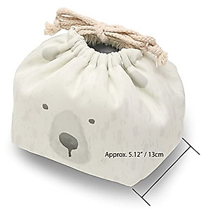 TOYO CASE Animal Lunch Pouch Drawstring Bag Insulation Aluminum Sheet inside POLAR BEAR
