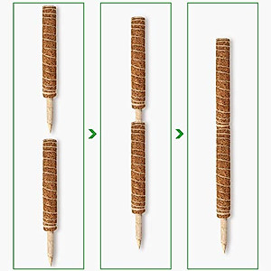 Moss Pole, Augshy 27 Inch Moss Poles - 2Pcs 17 Inch Moss Pole for Plants Monstera Indoor Climbing Plants Pole for Potted Plants Indoor