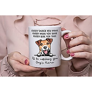 Personalized Jack Russell Terrier Coffee Mug, Every Snack You Make I'll Be Watching You, Customized Dog Mugs for Mom Dad, Gifts for Dog Lover, Mothers Day, Fathers Day, Birthday Presents