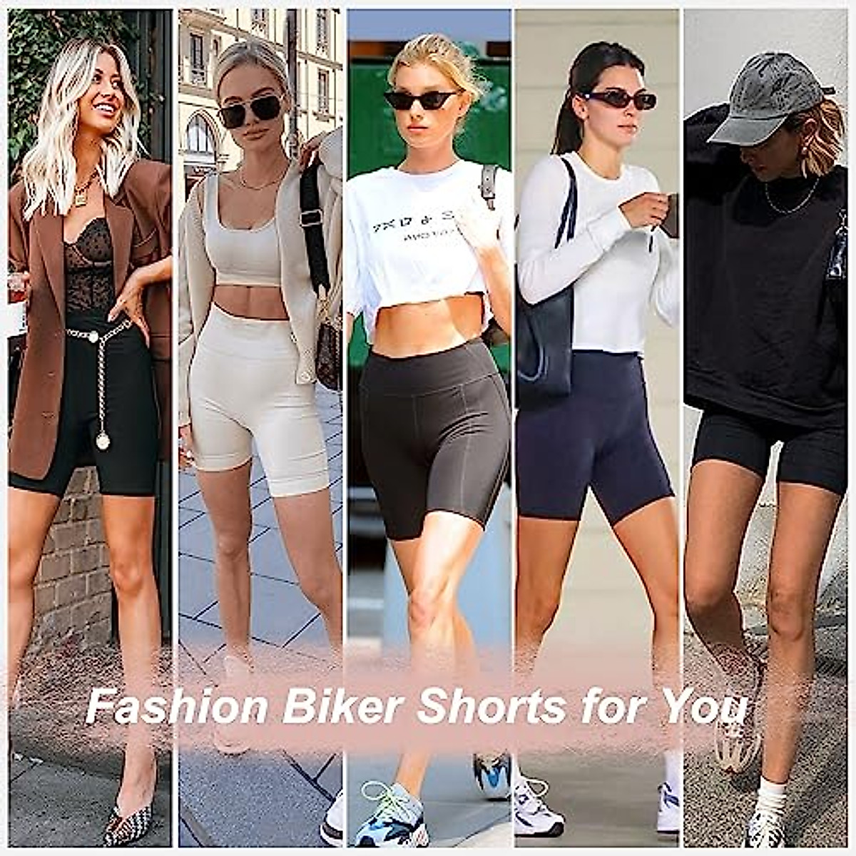 we fleece 2 Pack Biker Shorts for Women High Waist - 5" Soft Summer Womens Shorts Workout Shorts for Running Athletic(2 Pack-Black,Camo, Small-Medium)