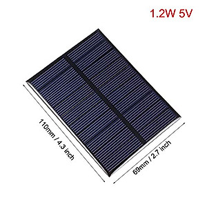 uxcell 1.2W 5V Small Solar Panel Module DIY Polysilicon for Toys Charger 5Pcs