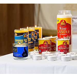 Ohr Candles Yahrzeit Memorial Candles - 1 Day Yahrzeit Candle - Yartzeit Candles 24 Hour Yom Kippur Jewish Candles in Glass Tumbler - 6 Pack