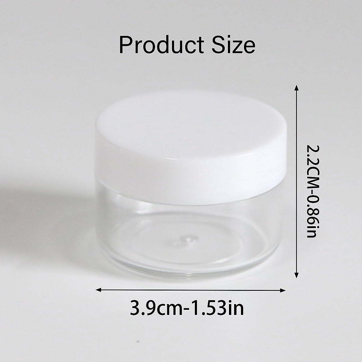 24 Pcs 15ml/0.5oz​ Cosmetic Jars with Lids,Plastic Jars Round Clear Cosmetic Container Jars with White Lids, Plastic Slime Jars for Beauty Product, Lotion, Cream, Travel Storage (White Lid)