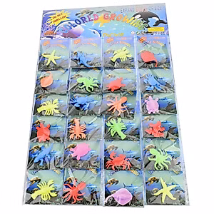 Funlop 24 Pack Sensory Jelly Water Growing Sea Life Creatures Animals, Amazing, Fun, Educational, Learning Toy for Children Boys and Girls (24 Assorted Sea Creatures and Colors)