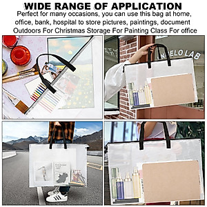 JMIATRY 10 PCS Plastic Art Portfolio Bag 18 x 24 Inch Art Portfolios Folder Case Art Poster Storage Bag Container for Poster, Scrapbook, Keepsake and Bulletin Board