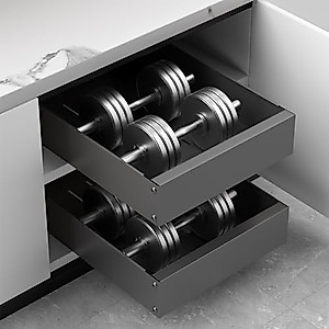 Pull Out Cabinet Organizer, Pull Out Drawers for Cabinets, 11.8" W x 16.9" D, Cabinet Pull Out Shelves, Heavy slide drawers Fixed with Adhesive Nano Film Fixed, For Kitchen, Bathroom (Black)