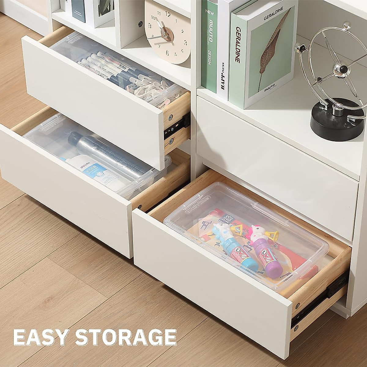 Naivees Shoe Storage Box Clear Plastic Stackable Storage box with Lid Durable Closet Containers for Shoes, Crafts and Art Supplies (12 Pack-6Qt)