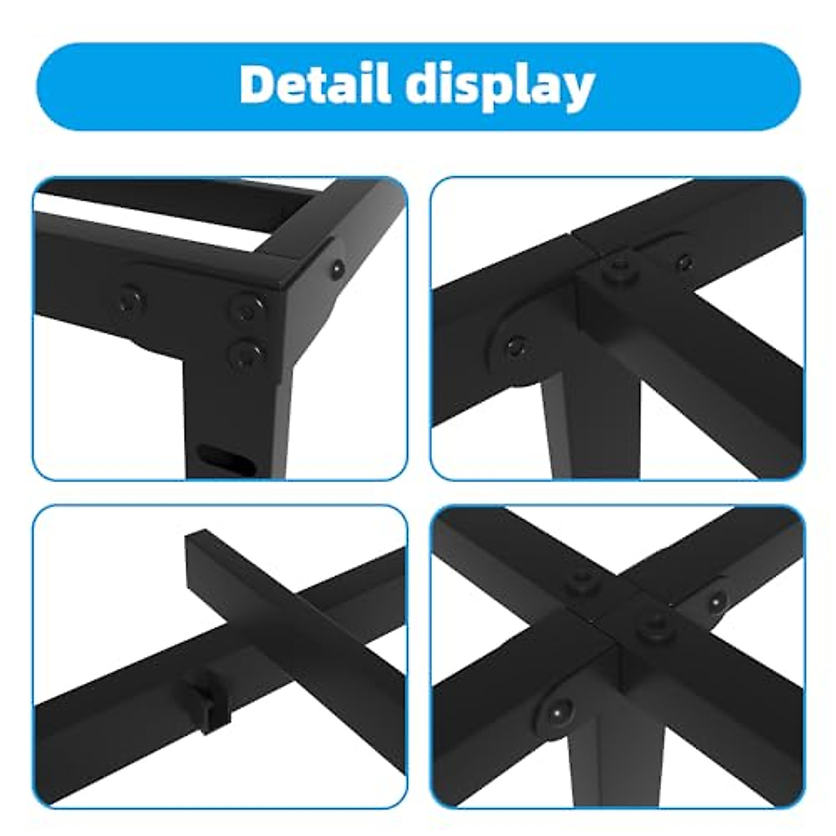 Tooyyer 18inch Metal Twin Size Bed Frame Heavy Duty Steel Slat Mattress 2500 lbs Support Easy to Assembly No Box Spring Needed Non-Slip Support