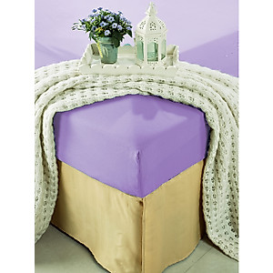 Mocassi Twin Fitted Sheet - Deep Pocket Cooling Sheets up to 16 inch - Hotel Luxury 1800 Premier - Softest Sheets - Wrinkle Resistant - 1 Single Bottom Fitted Sheet, Twin, Lavender