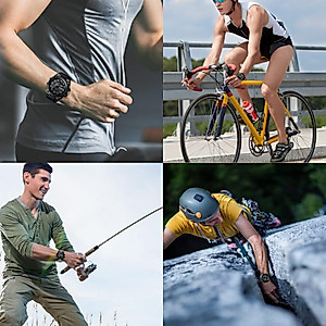 Olika Mens Sport Watches Outdoor Military Waterproof Digital Watches - LED Backlight Date Multi Function Tactics Watch