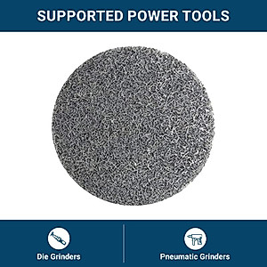 Benchmark Abrasives 2" Quick Change Silicon Carbide Non-Woven Surface Preparation Wheels for Sanding Polishing Paint Removal, Male R-Type Backing, Die Grinder Discs (10 Pack) - (Grey)