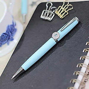 BIJOUX BOBBI [Premium Quality Pen with Individualized Letter Embellishment - Letter S - Black/Gold