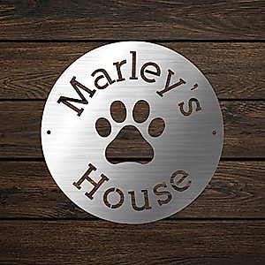 RBPCAAR Custom Dog Kennel Sign Personalized Metal Dog House Sign Personalized Sign for Dog