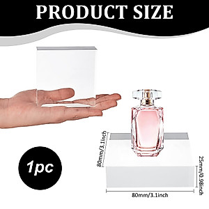 FINGERINSPIRE Clear Polished Acrylic Square Display Block Acrylic Jewelry Display Stand Ring Showcase Display Holder 1" x3" x3"