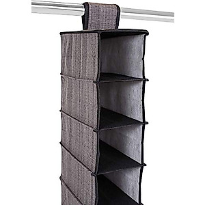 Internet's Best 10 Tier Hanging Shoe Organizer - Narrow Shelf Closet Shoe Rack - Footwear Storage - Grey