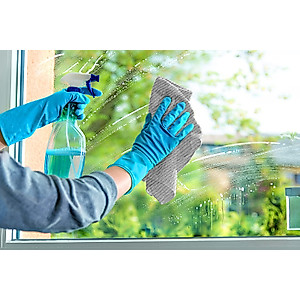 DecorRack 10 Pack Kitchen Dish Towels, 100% Cotton, 12 x 12 Inch, Small Dish Cloths, Perfect Cleaning Cloth for Washing Dishes, Kitchen, Bar, Counter and Car, Gray (Pack of 10)